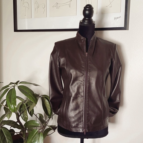 Vera Pelle | Jackets & Coats | Vera Pelle Modac Brown 0viscosa Leather ...